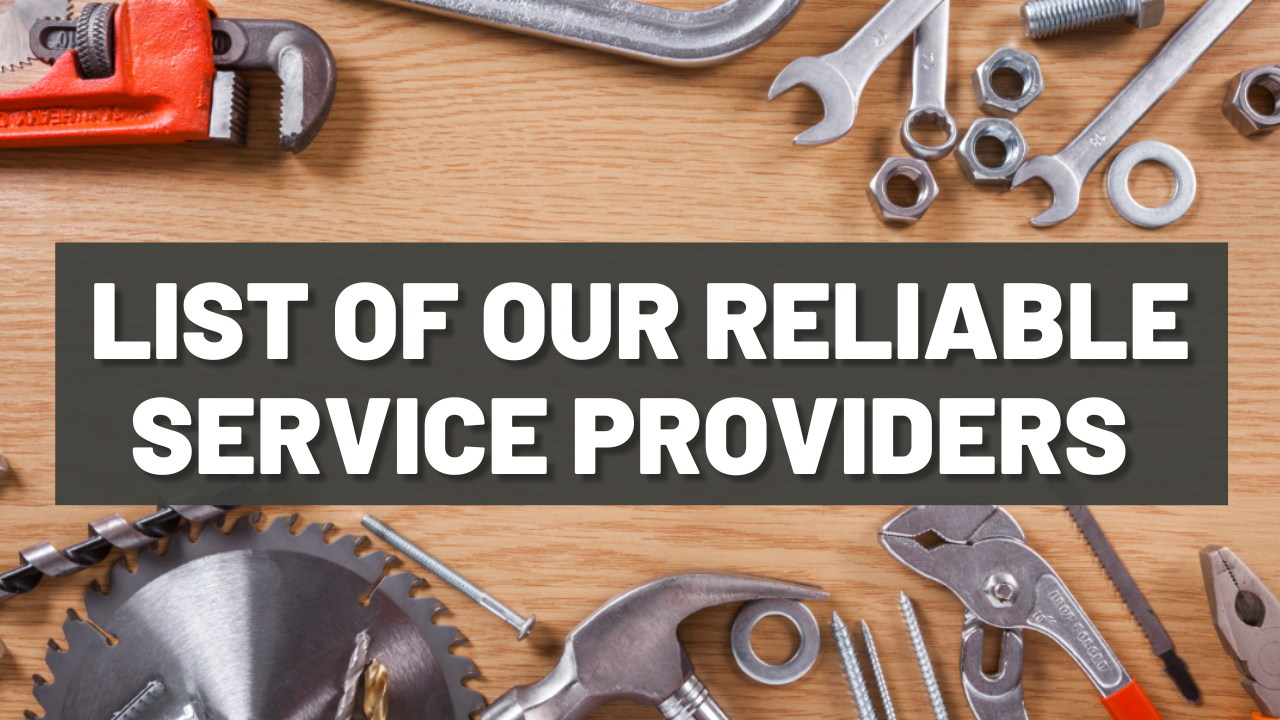 List Of Our Trusted Service Providers
